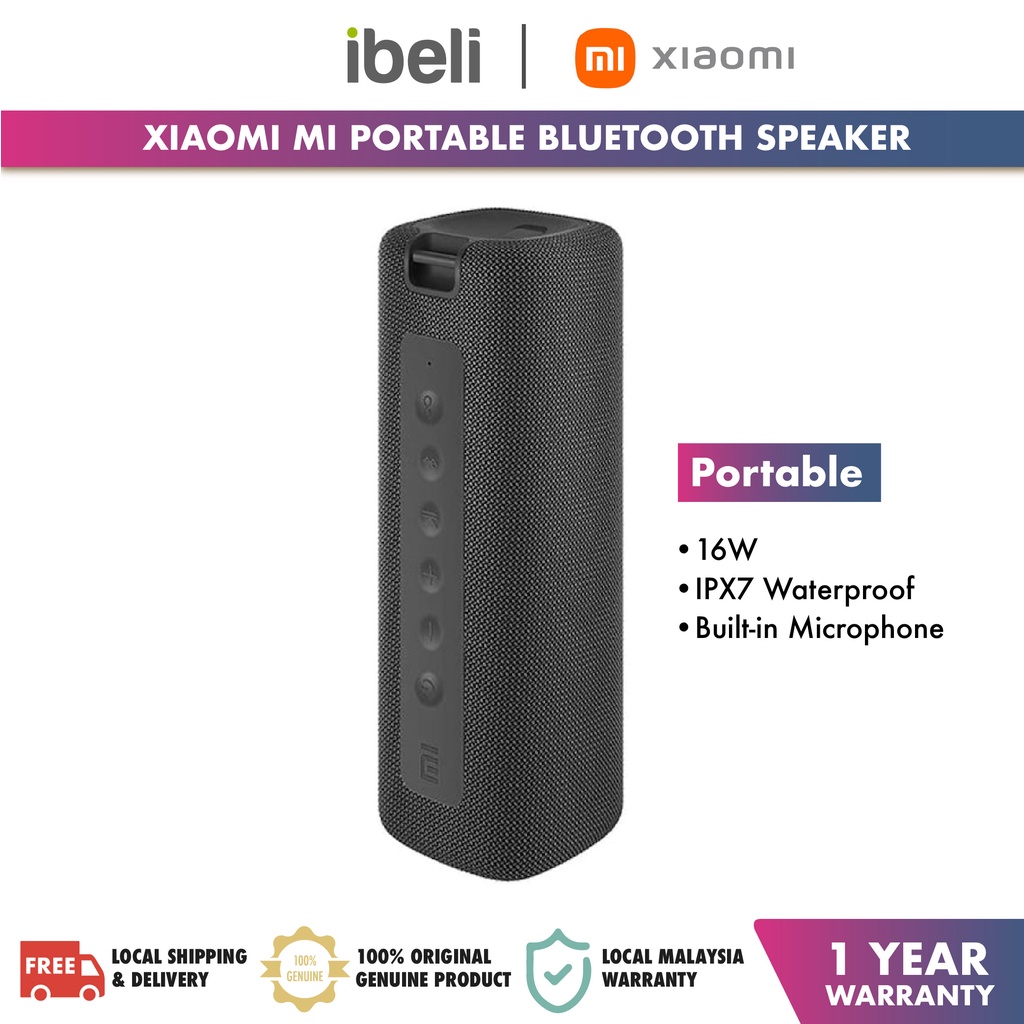 Xiaomi Mi Portable Bluetooth Speaker 16W IPX7 Waterproof Bluetooth 5.0 ...