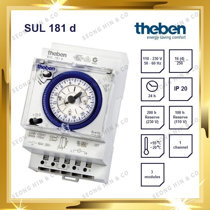 theben SUL181d 24hour Analogue Time Switch (Made In Germany) Timer ...