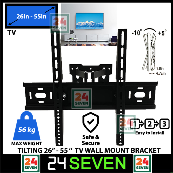 TV BRACKET DOUBLE ARM UNIVERSAL TV Bracket Tilting Wall Mount for 26 ...