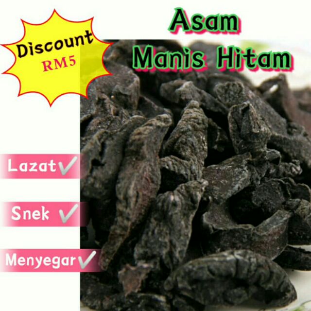Asam Manis Hitam‖ Dried Black Plum Rasa Manis dan Masam 100g Makanan ...