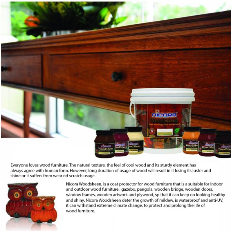 SEMENYIH NICORA WOODSHEEN WOOD VARNISH WOOD SHELLAC WATER BASED - 320ML ...