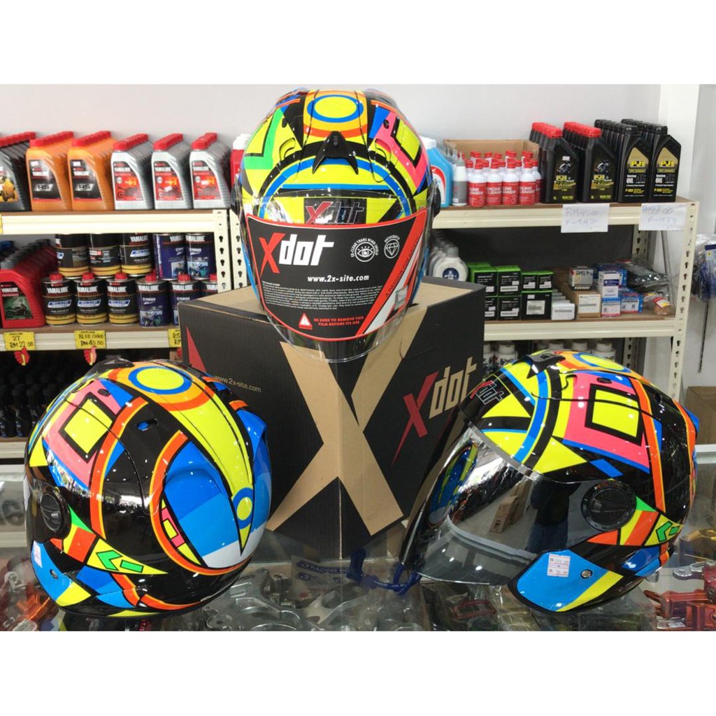 Helmet Xdot X-Dot G626 Rossi 46 CkGarage | Shopee Malaysia