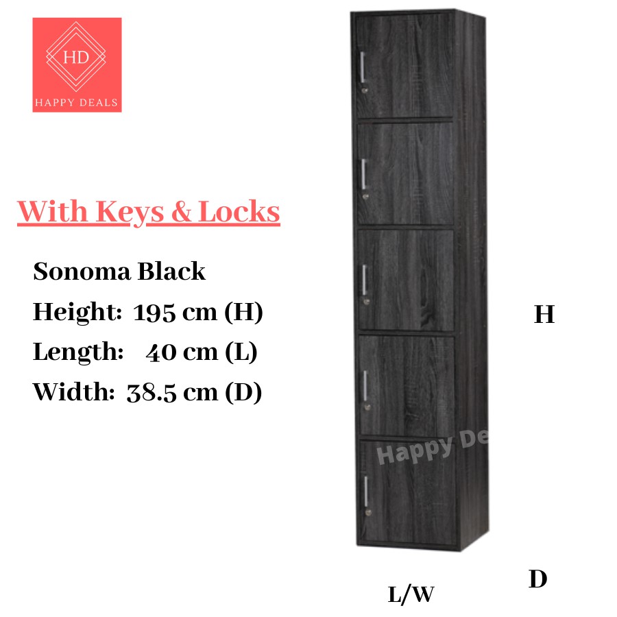 DIY 5 Tier Office Cabinet with Locks / Locker Storage Cabinet / Rak ...