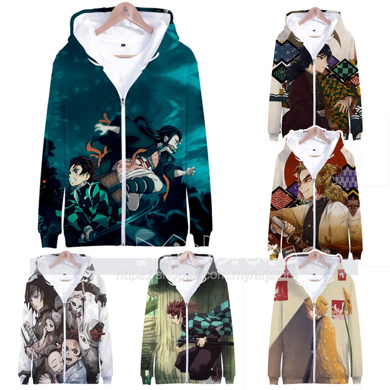Anime Demon Slayer Kimetsu no Yaiba Tanjuro Kamado Hoodie Jacket 3D ...