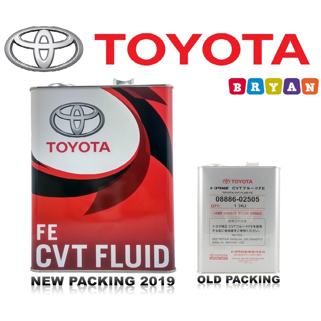TOYOTA CVT FE FLUID , AUTO TRANSMISSION OIL 4L , 08886-02505 | Shopee ...