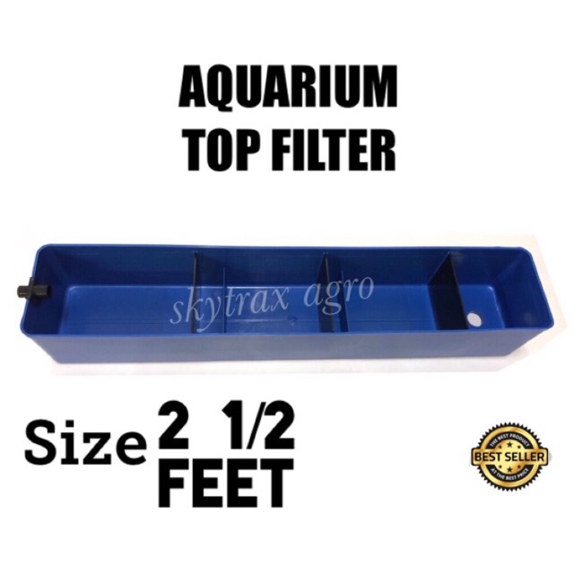 Aquarium Top Filter Biru Bio Media Slot 4 compartment Akuarium Penapis ...