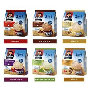 Quaker Oat Cereal Drink 3 in 1 Original/ Chocolate/ Vanilla/ Matcha ...