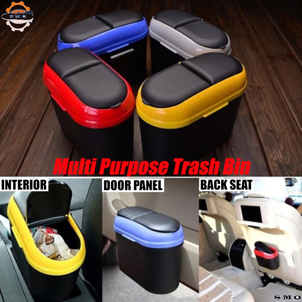 Car Dustbin Box Mini Dustbin Onboard Trash Can Storage Organize Hook ...