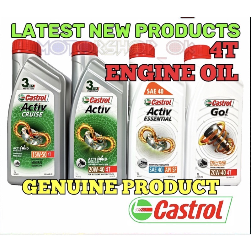 4T CASTROL GO 20W40 / ACTIV ACTIVE ESSENTIAL SAE40 / ACTIV 20W40 ...