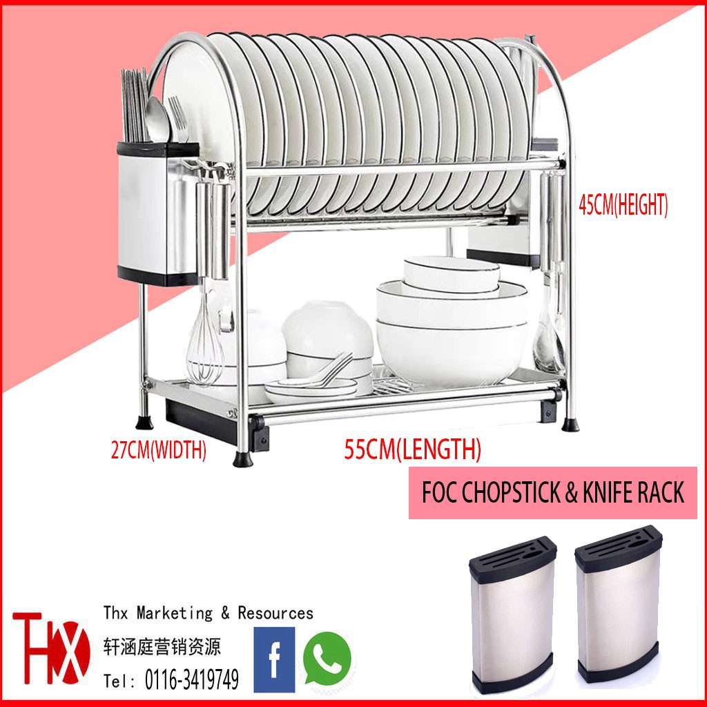 Stainless Steel SUS 304 Grade Thx High Quality 2 & 3 Tier Dish Rack Big ...