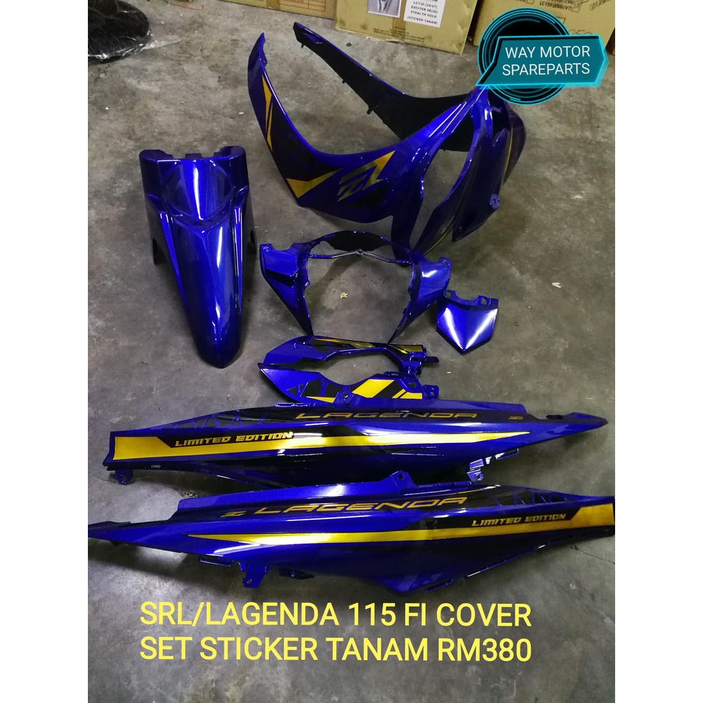 SRL/ LAGENDA 115 FI COVER SET STICKER TANAM BIRU BLUE GOLD | Shopee ...