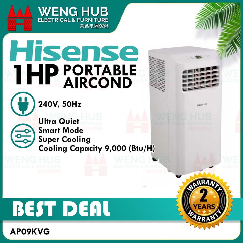Hisense 1.0HP Portable Aircond with Remote Controller AP09KVG | Shopee ...