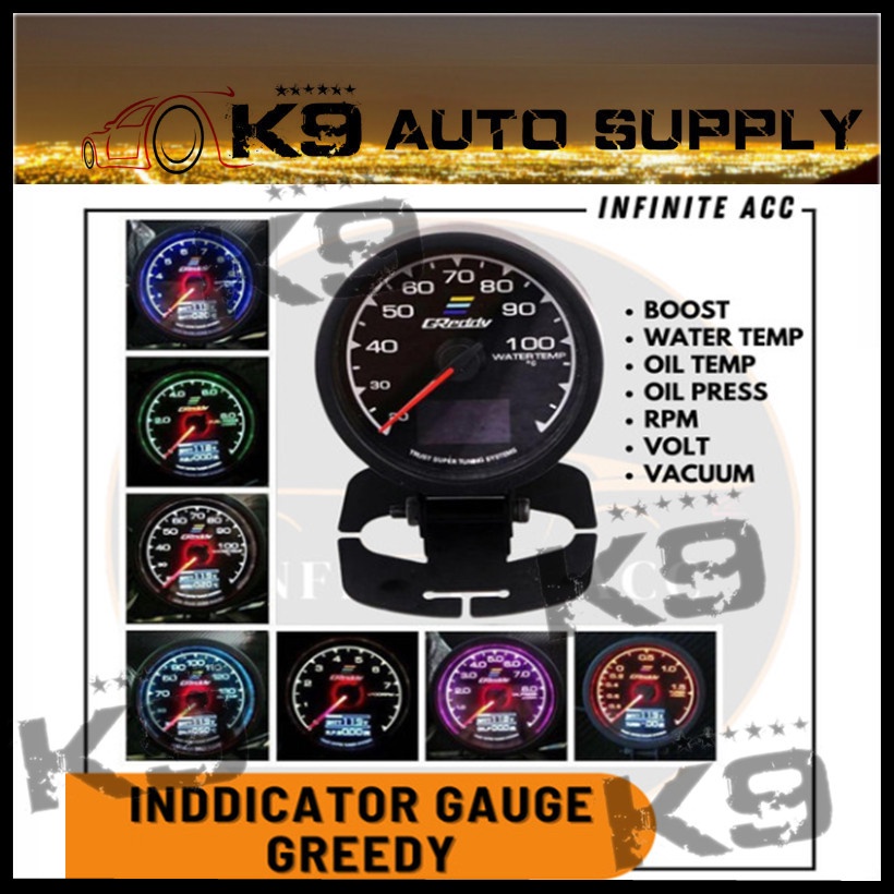 Greddy Digital Multi Gauge Meter 2 in1 Display Watertemp Voltage Turbo ...