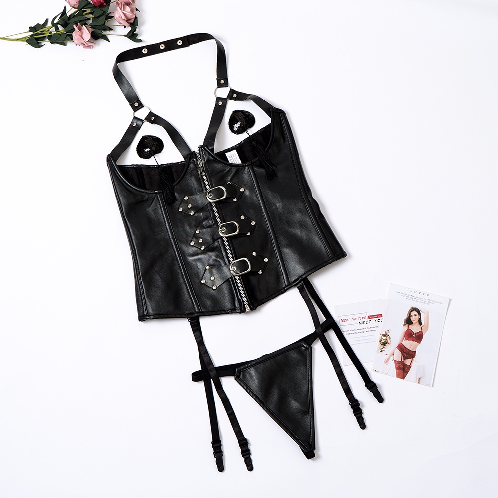 Varsbaby Sexy Leather Body Shaper Garter Girdle Bustier Sexy woman ...