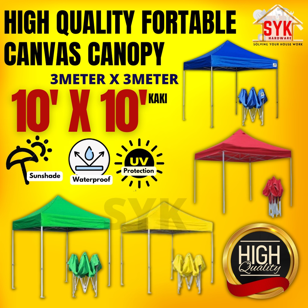 SYK High Quality Foldable Canvas Canopy Kanopi Khemah Bazar Canopy ...