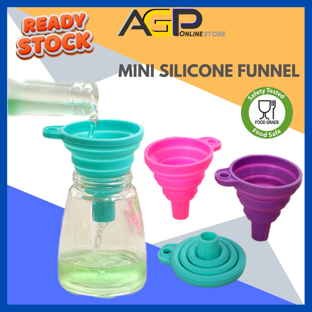 Silicone folding small funnel food grade Collapsible Kitchen Hopper ...