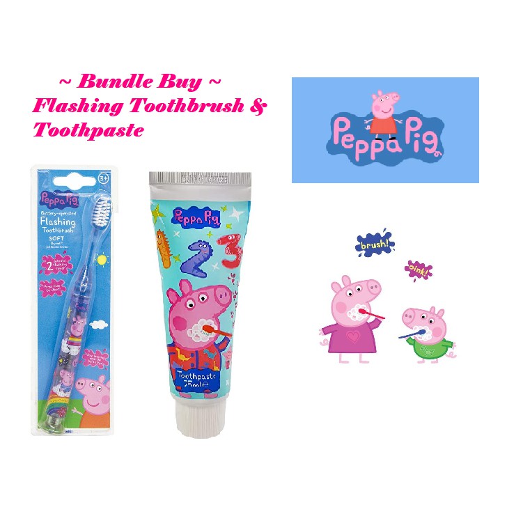 Peppa Pig Flashing Toothbrush Soft 3+ Years | Shopee Malaysia
