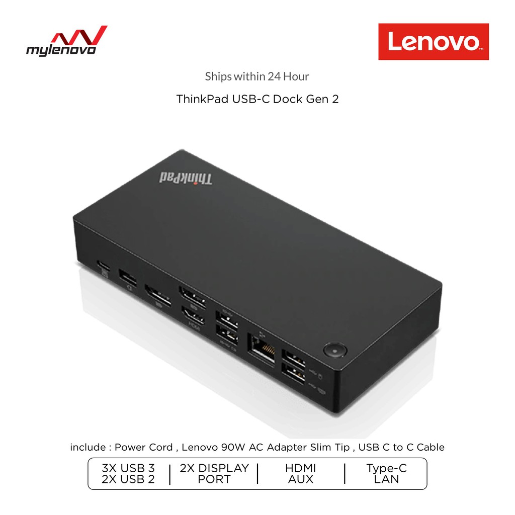 Lenovo ThinkPad USB-C Dock Gen 2 Typc-C USB 3.0 Display Port HDMI LAN ...