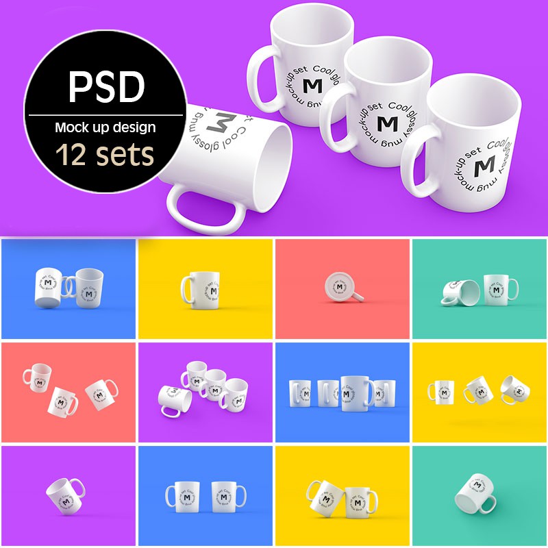 Mockup Design Template Bundle Pack / Product / Mug / PSD ~ PS052 ...