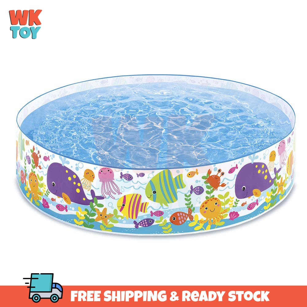 WKTOY Intex 56452 6ft Ocean Reef Snapset Inflatable Pool Family Pool ...