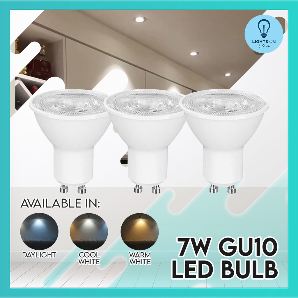 7W LED GU10 Bulb 240V Direct Current Warm White Cool White Daylight ...