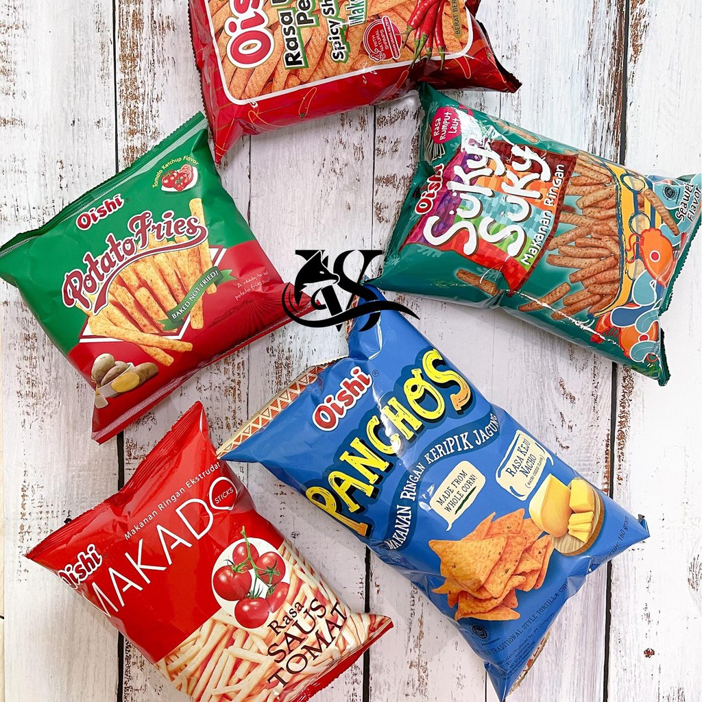HALAL OISHI SNACK MAKADO SUKY SUKY PANCHOS POPPY POP KRAKER UDANG ...