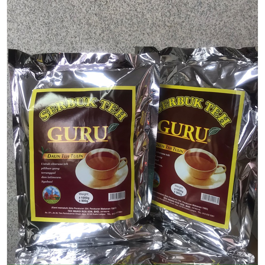 [READY STOCK] SERBUK TEH GURU (TRADEMARK) DAUN TEH TULIN 1000G/ 900G ...