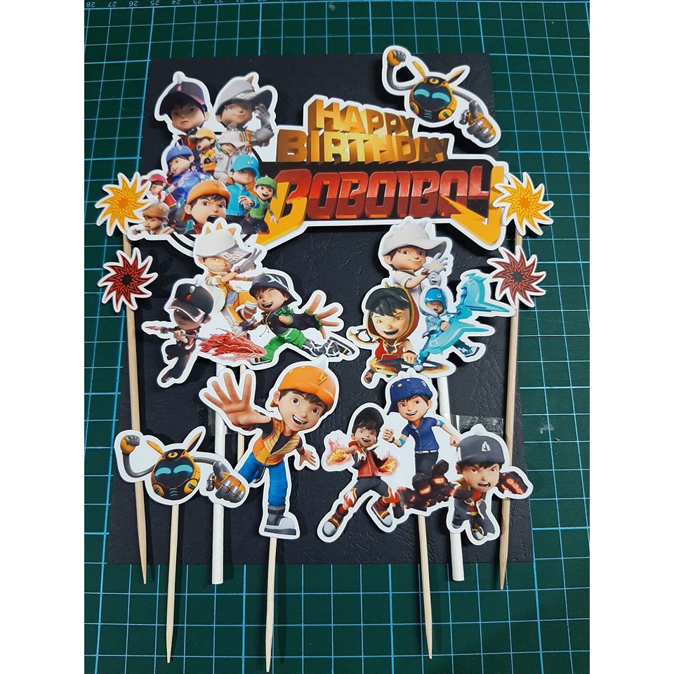 BOBOIBOY 2 Cake Topper Happy Birthday Ready stock Laminated Material ...