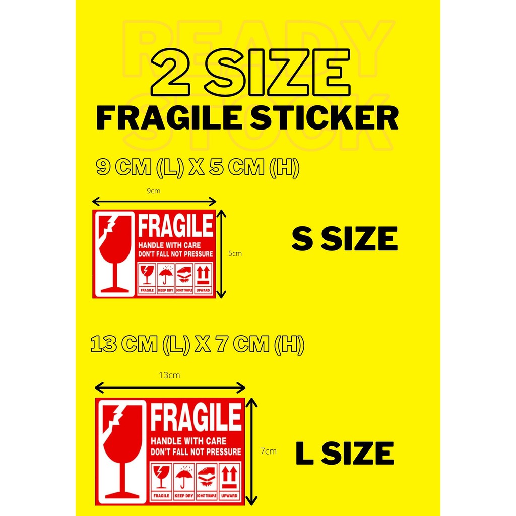FRAGILE STICKER LABEL WARNING HANDLE WITH CARE 12pcs 54pcs 102pcs