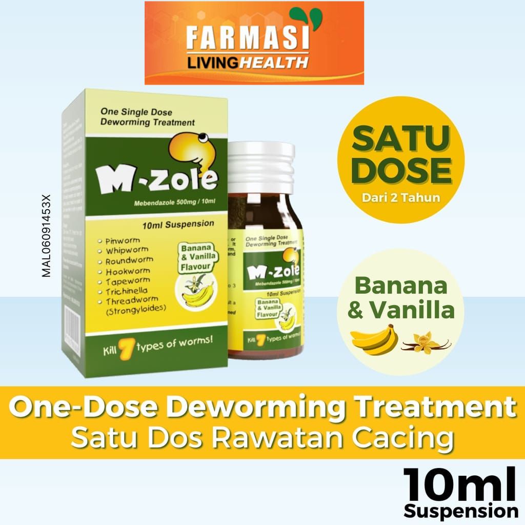 M-ZOLE SUSPENSION 10ML FOR DEWORMING/ UBAT CACING | Shopee Malaysia