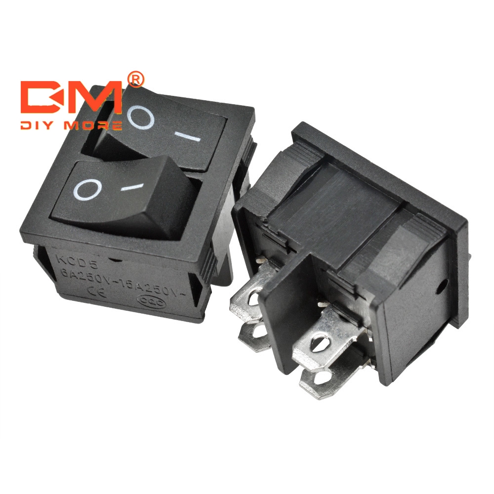 DIYMORE | 1PC KCD5 4PIN Double Latching Rocker Switch ON-OFF Power ...