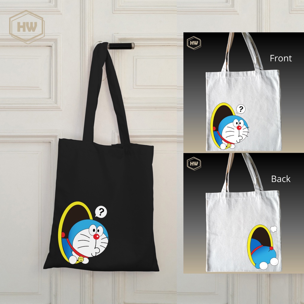 HW Apparel Doraemon Canvas Tote Bag For Women Tuition Bag Grocery Bag ...