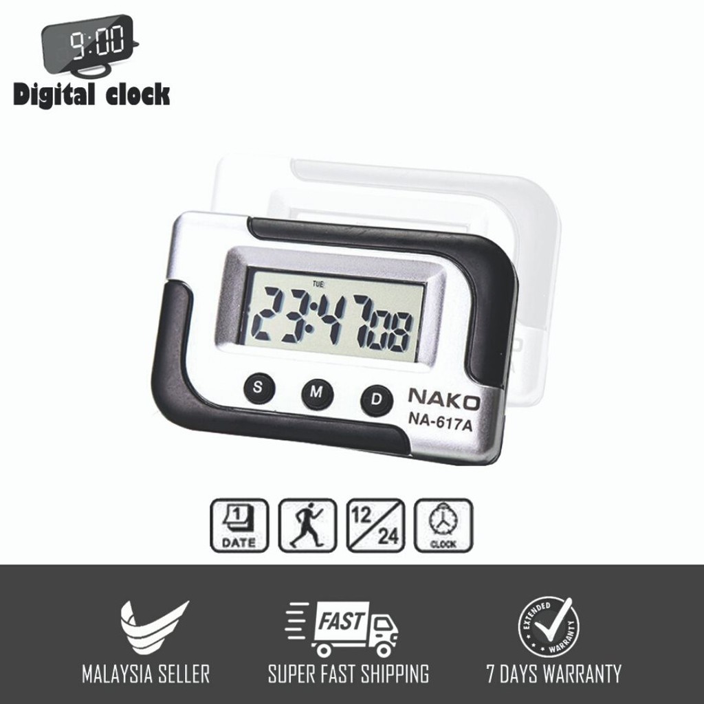 Nako NA-617A Digital Automobile & Car Alarm Clock With Date [Free ...