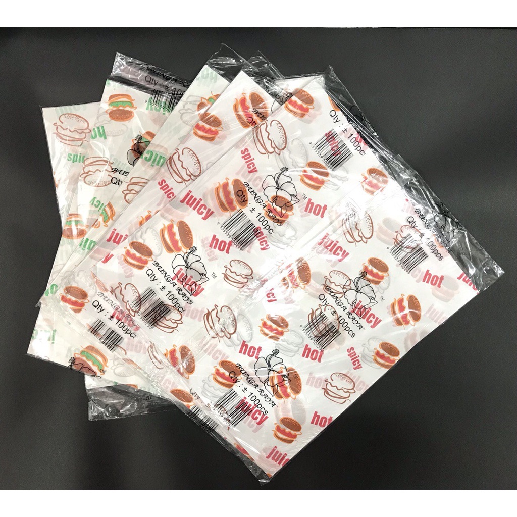 Burger wrapping paper/Kertas burger/Pembalut burger/Bungkus burger ...