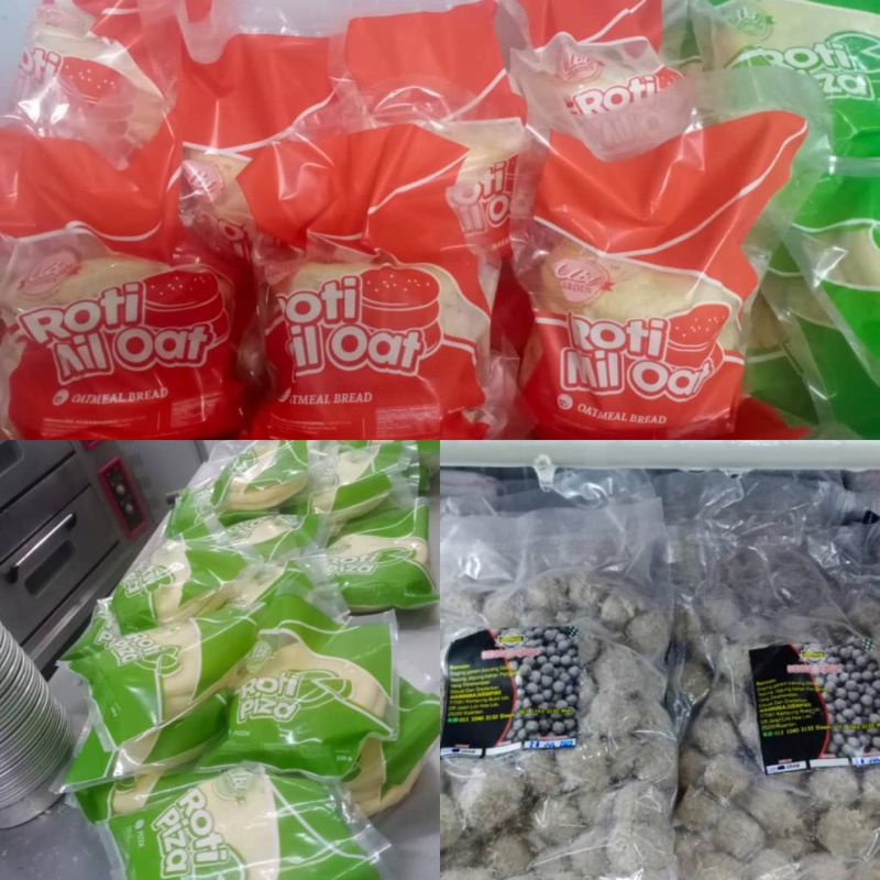Roti pizza ,roti oatmeal,bebola daging readymate,(frozen), murah ,mudah ...