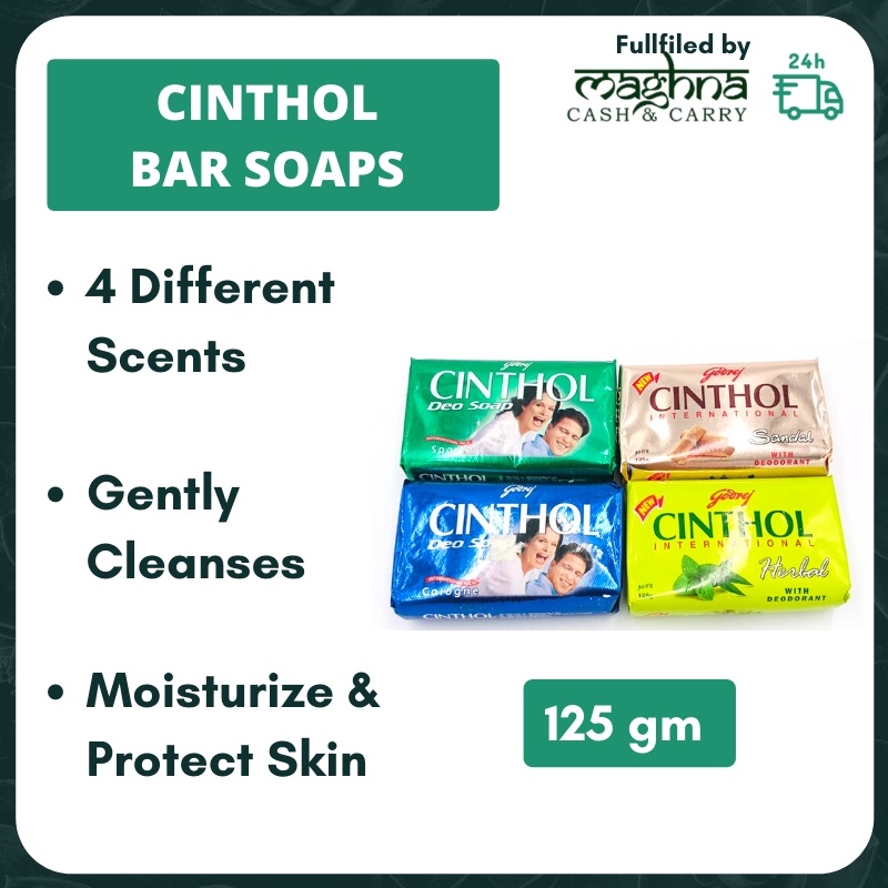 Godrej Cinthol Body Soap (Sport, Cologne, Herbal, Sandal) - 1 Bar (125 ...
