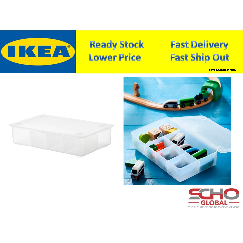 IKEA-GLIS Box with lid, transparent, 34x21 cm | Shopee Malaysia