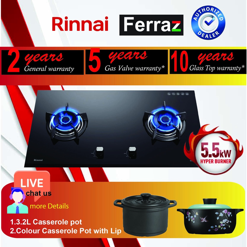 Rinnai RB-92G Gas Hob / Cooking Hob / Gas Stove / Rubine / Midea Hob ...