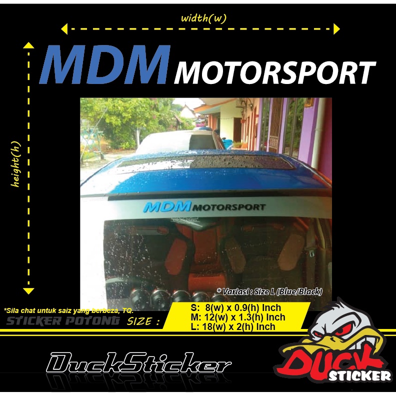 MDM MOTORSPORT STICKER 1PCS #cuttingsticker #perodua #proton #mdm #jdm ...