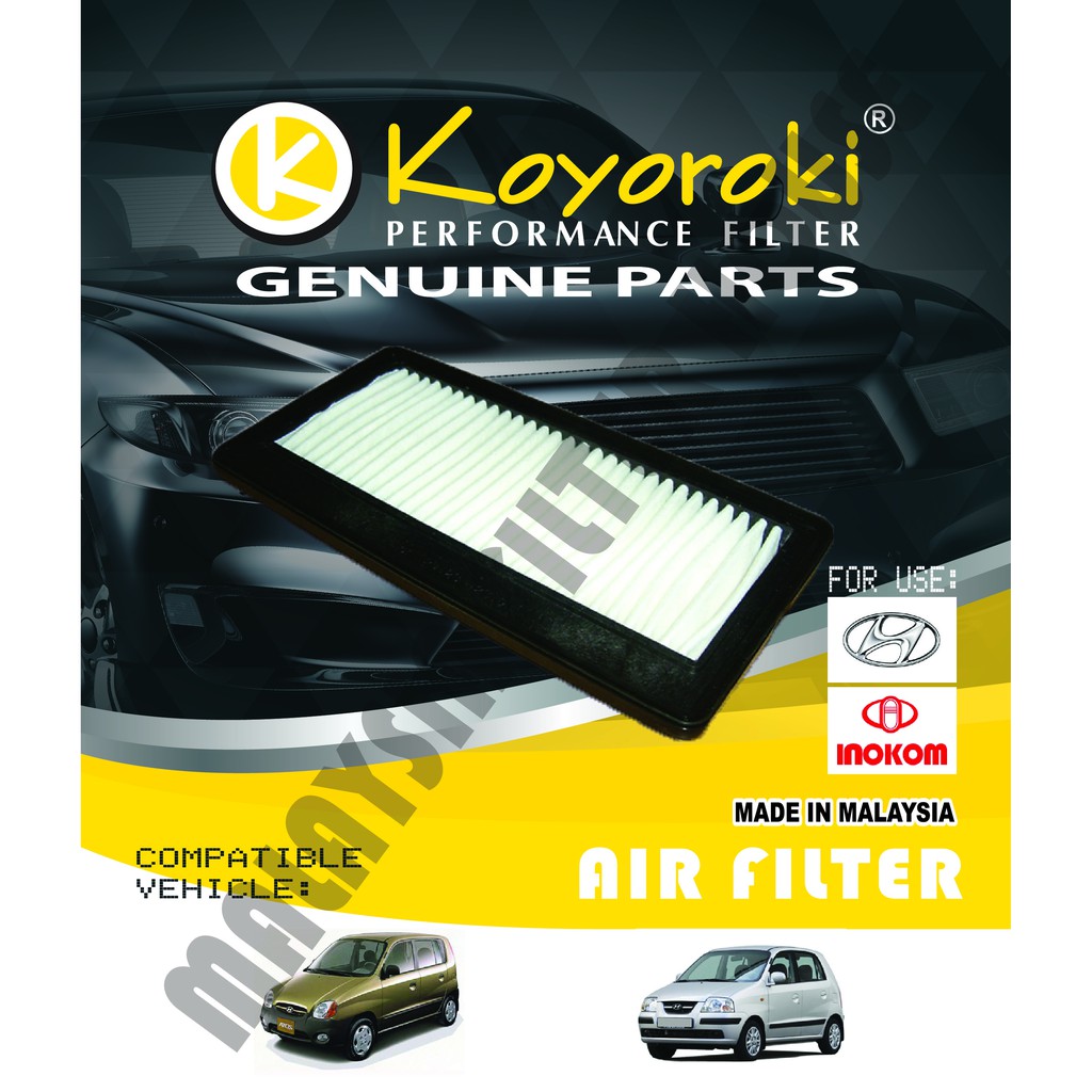 HYUNDAI INOKOM ATOS/ATOZ PRIMA(FF) 1.0 PENAPIS AIR FILTER RHY-02510-P ...