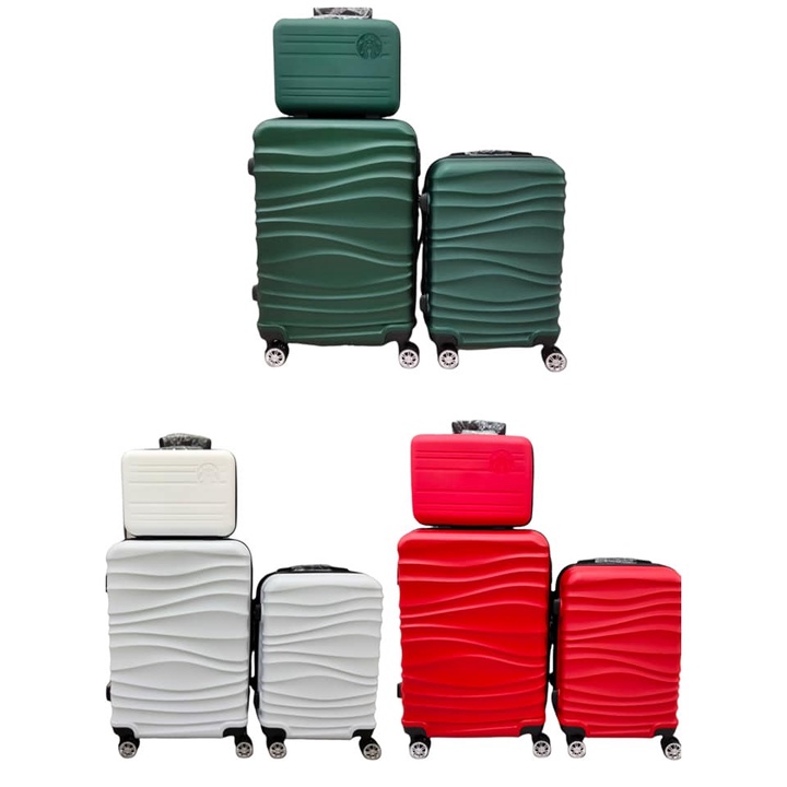 TOP TRAVEL LUGGAGE BAG 3 IN 1 SET 14" INCH+20 "INCH+24" INCH / BEG ...