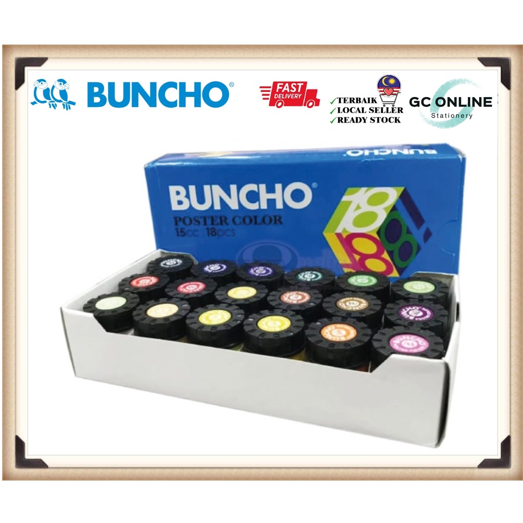 Buncho Poster Colour 15cc (18 Colour) | Shopee Malaysia