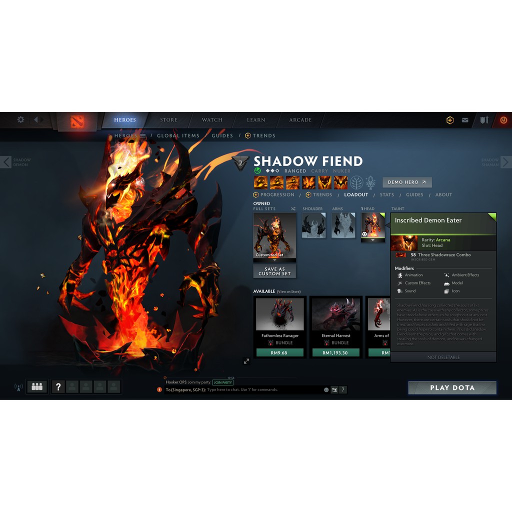 DOTA2 SHADOW FIEND (SF) Arcana Demon Eater | Shopee Malaysia