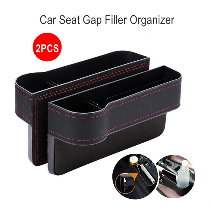 (HOTSALE)Leather Car Seat Box Storage Car Seat Side Pocket Gap Slit ...