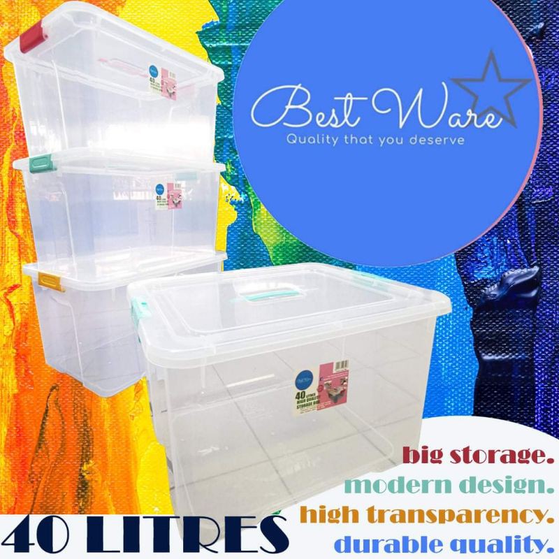 Bestware Storage Box 40L - Transparent 9933 | Shopee Malaysia