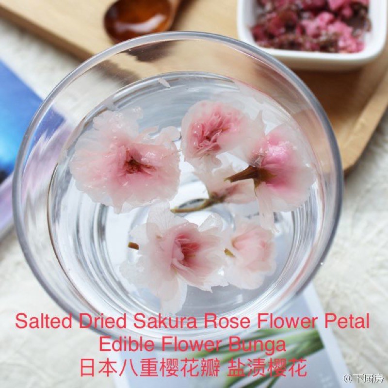 Salted Dried Sakura Rose Flower Petal 25g / Edible Flower Bunga ...