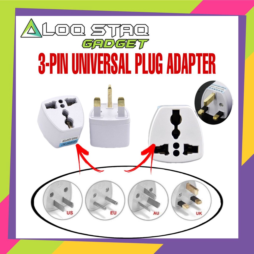 3 Pin Conversation Plug Universal Travel Adapter British Socket Adapter ...