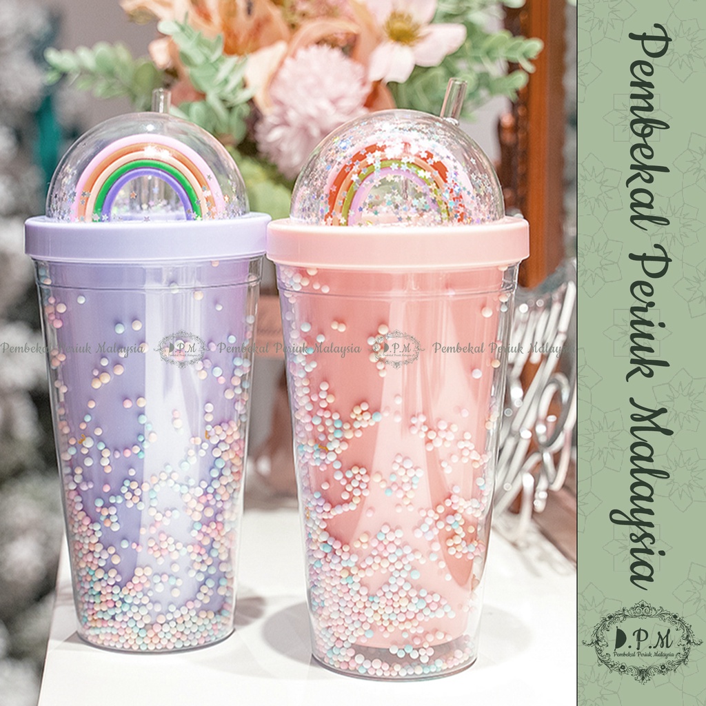 Rainbow Ice Cup With Straw / Cawan Ais Pelangi Dengan Straw (READY ...