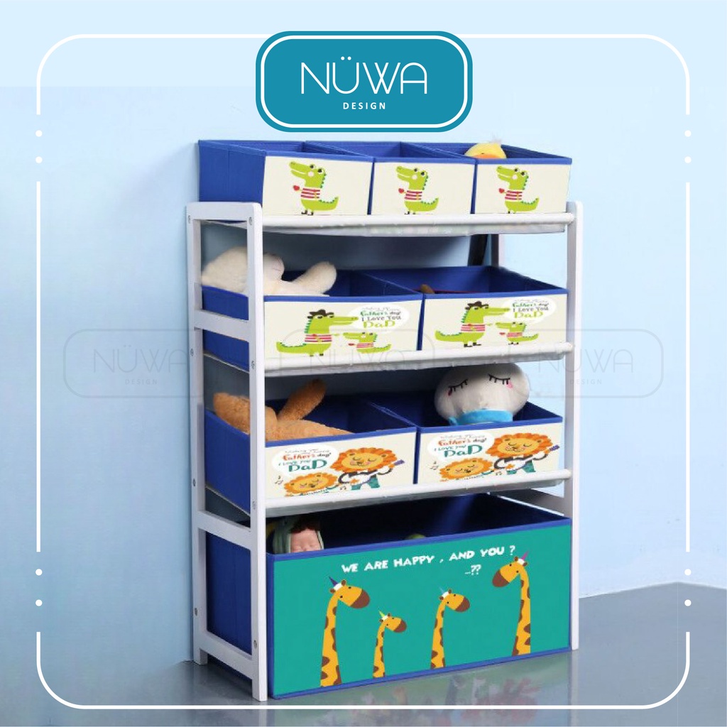 NUWA Zoe Cartoon Kids Rack Children Toys Storage Rak Storan Mainan ...