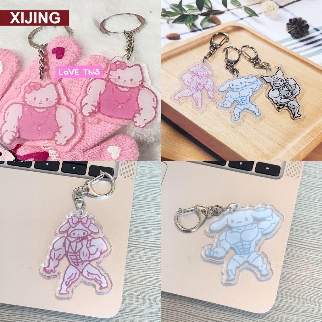 XJ-Muscle Sanrio Muscle Key Clasp Meat Stud Merodi Kulome Dog Fitness ...